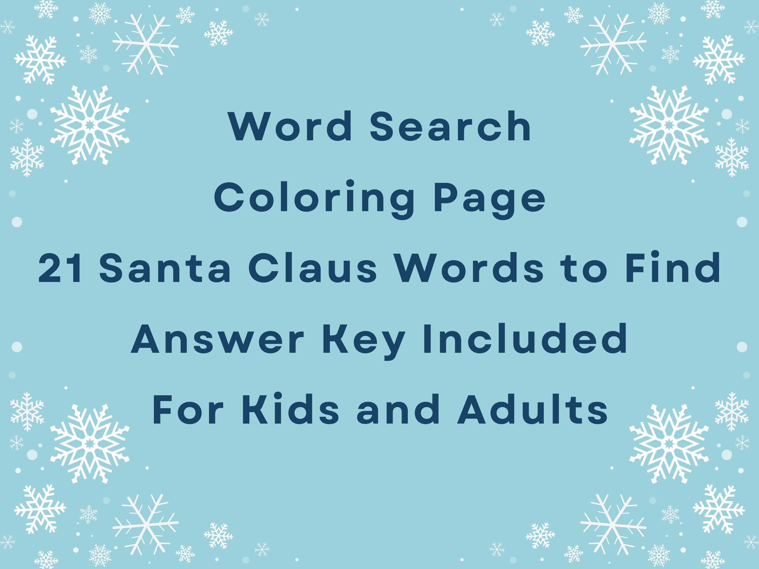 Printable Christmas Game Santa Claus Word Search Puzzle Coloring Page ...