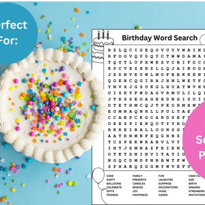 Printable Birthday Word Search Puzzle Coloring Page for Kids and Adults ...