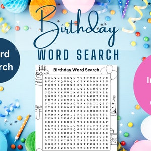 Printable Birthday Word Search Puzzle Coloring Page for Kids and Adults ...