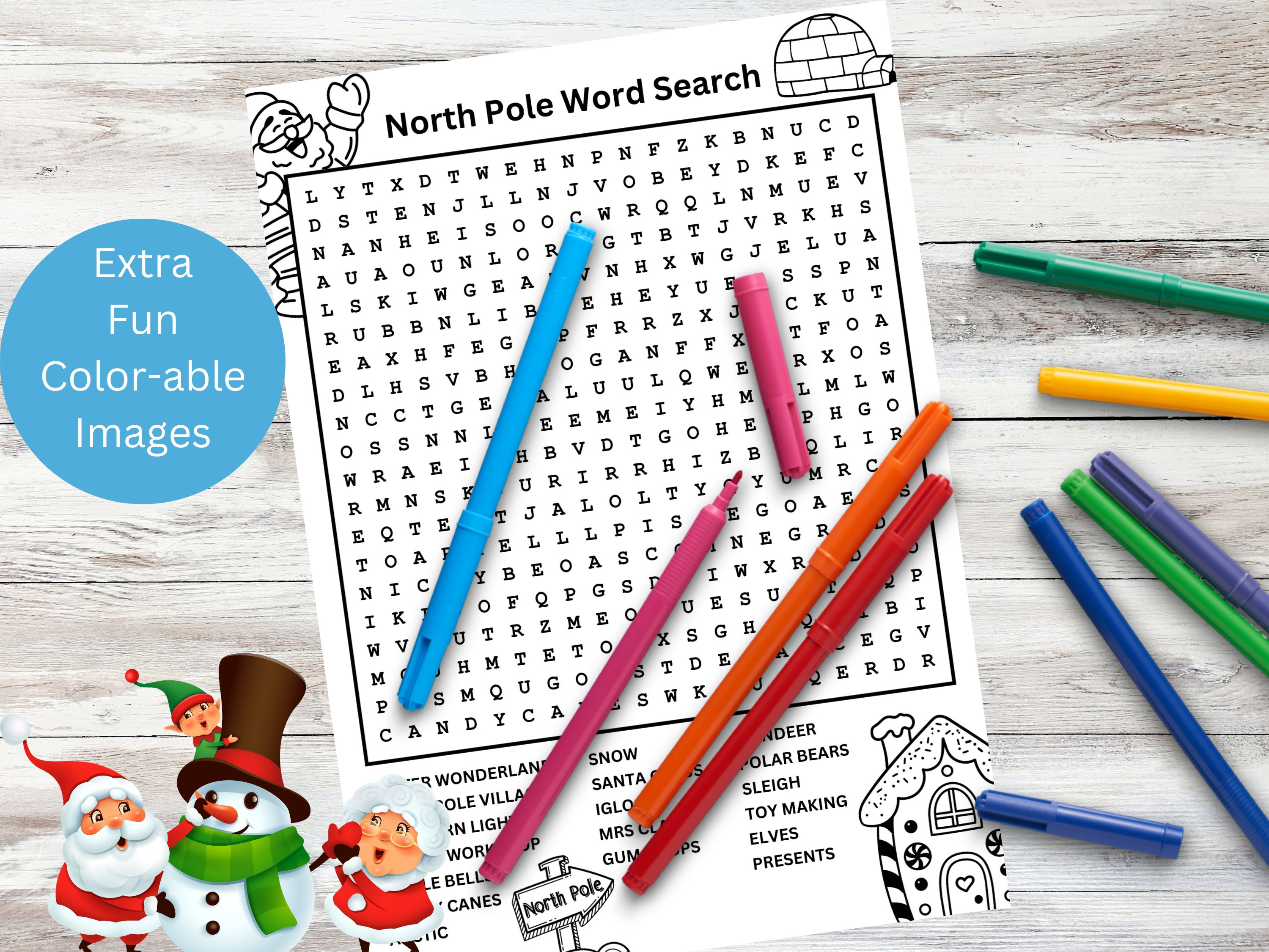 Printable Christmas Word Search Puzzle Coloring Page for Kids and ...