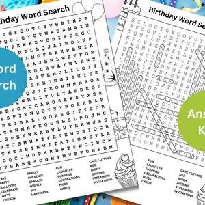 Printable Birthday Word Search Puzzle Coloring Page for Kids and Adults ...