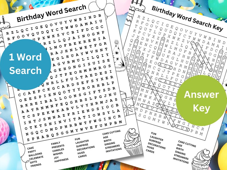 Printable Birthday Word Search Puzzle Coloring Page for Kids and Adults ...