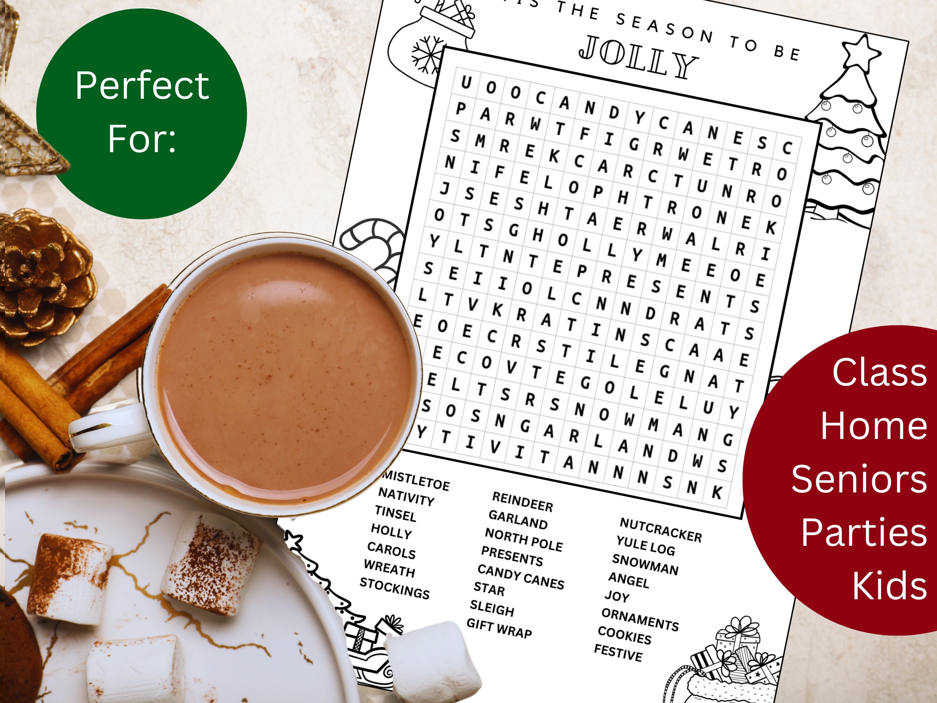 Printable Christmas Word Search Puzzle Coloring Page for Kids and ...