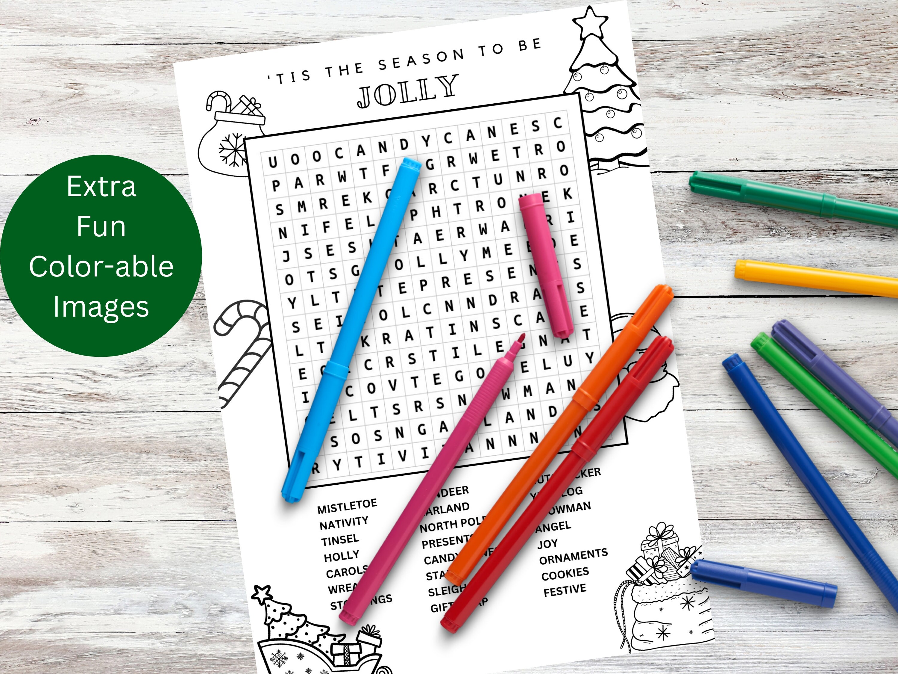 Printable Christmas Word Search Puzzle Coloring Page for Kids and ...