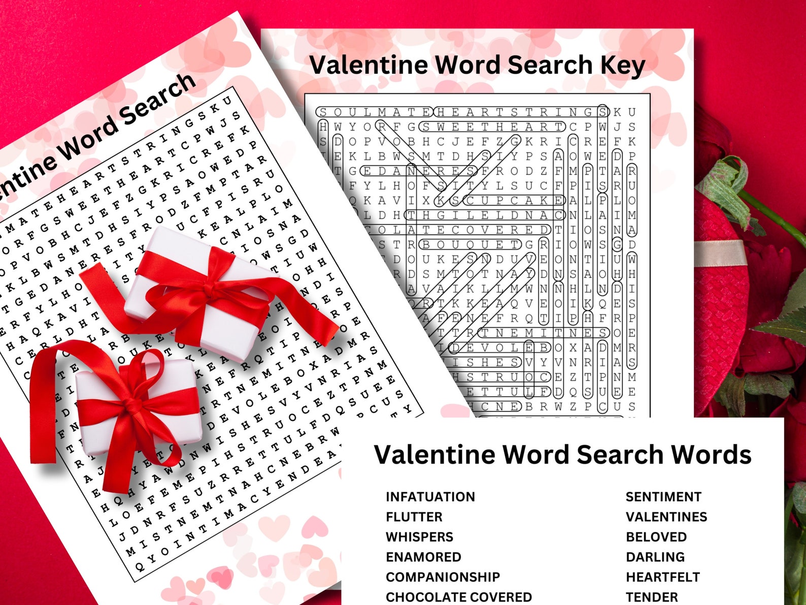 Valentine Word Search Puzzle Printable Valentine's Day Word Search Page ...