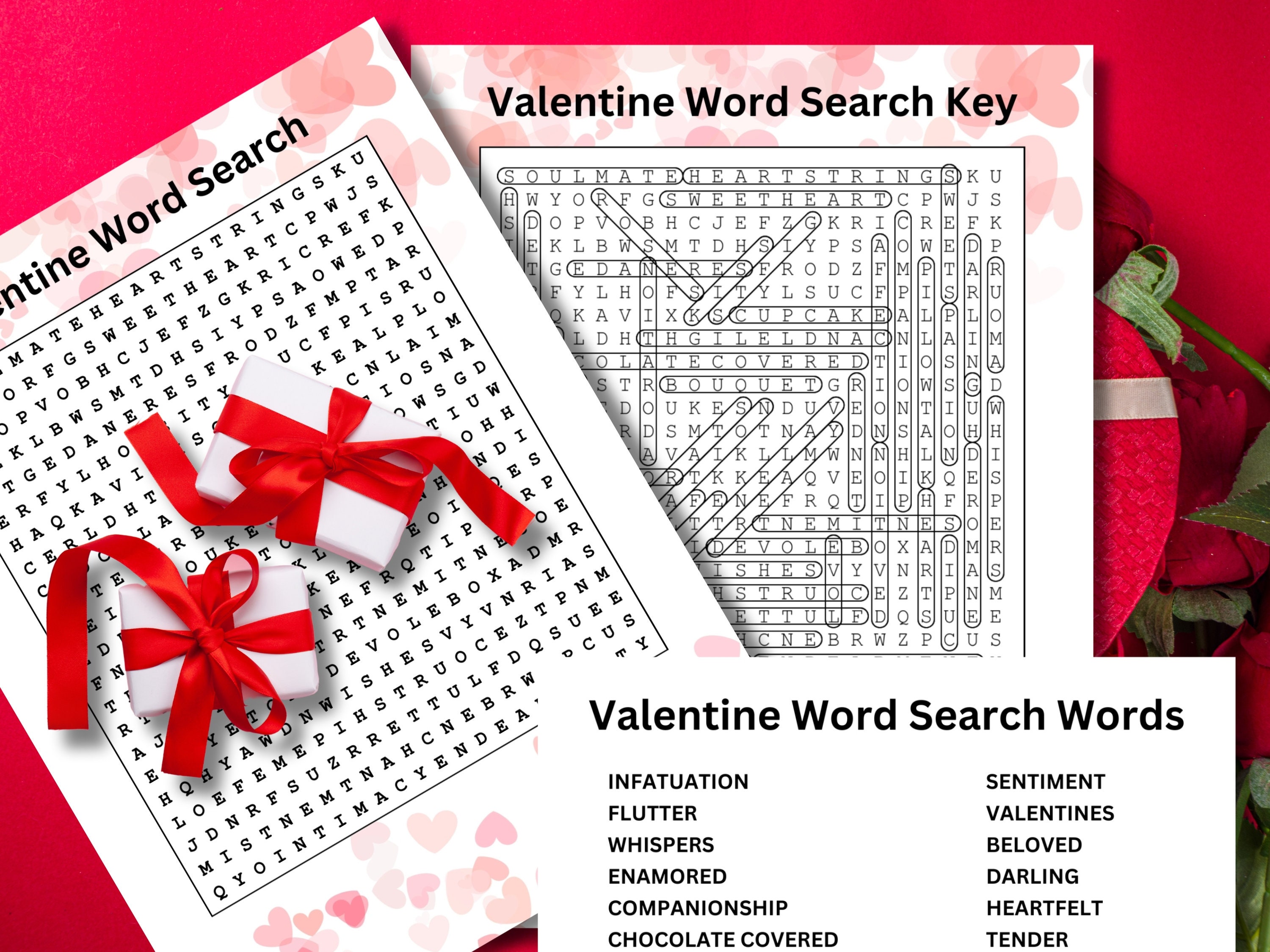 Valentine Word Search Puzzle Printable Valentine's Day Word Search Page ...