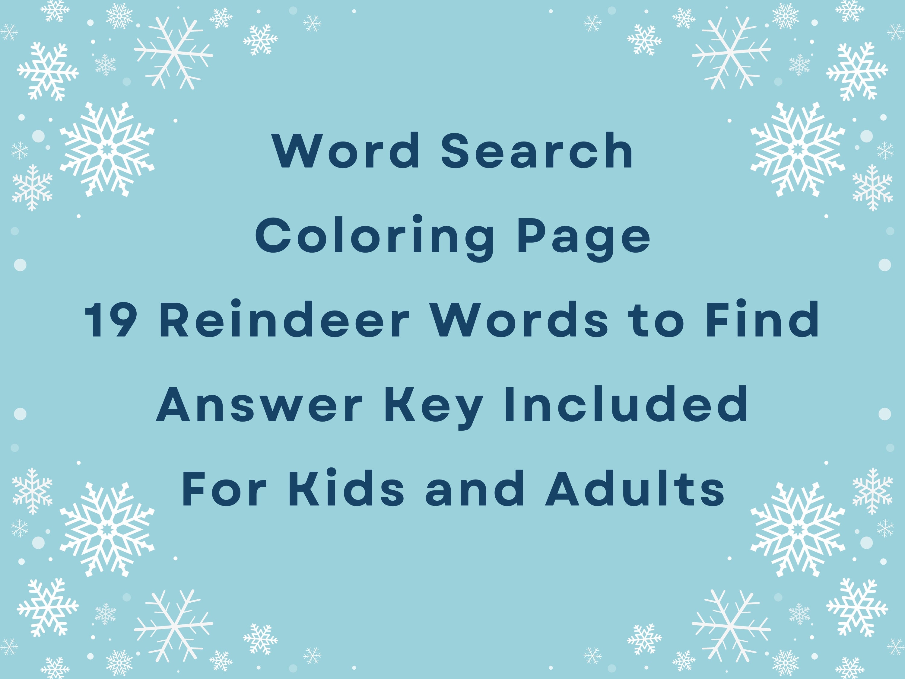 Printable Santa's Reindeer Word Search Puzzle Coloring Page Christmas ...