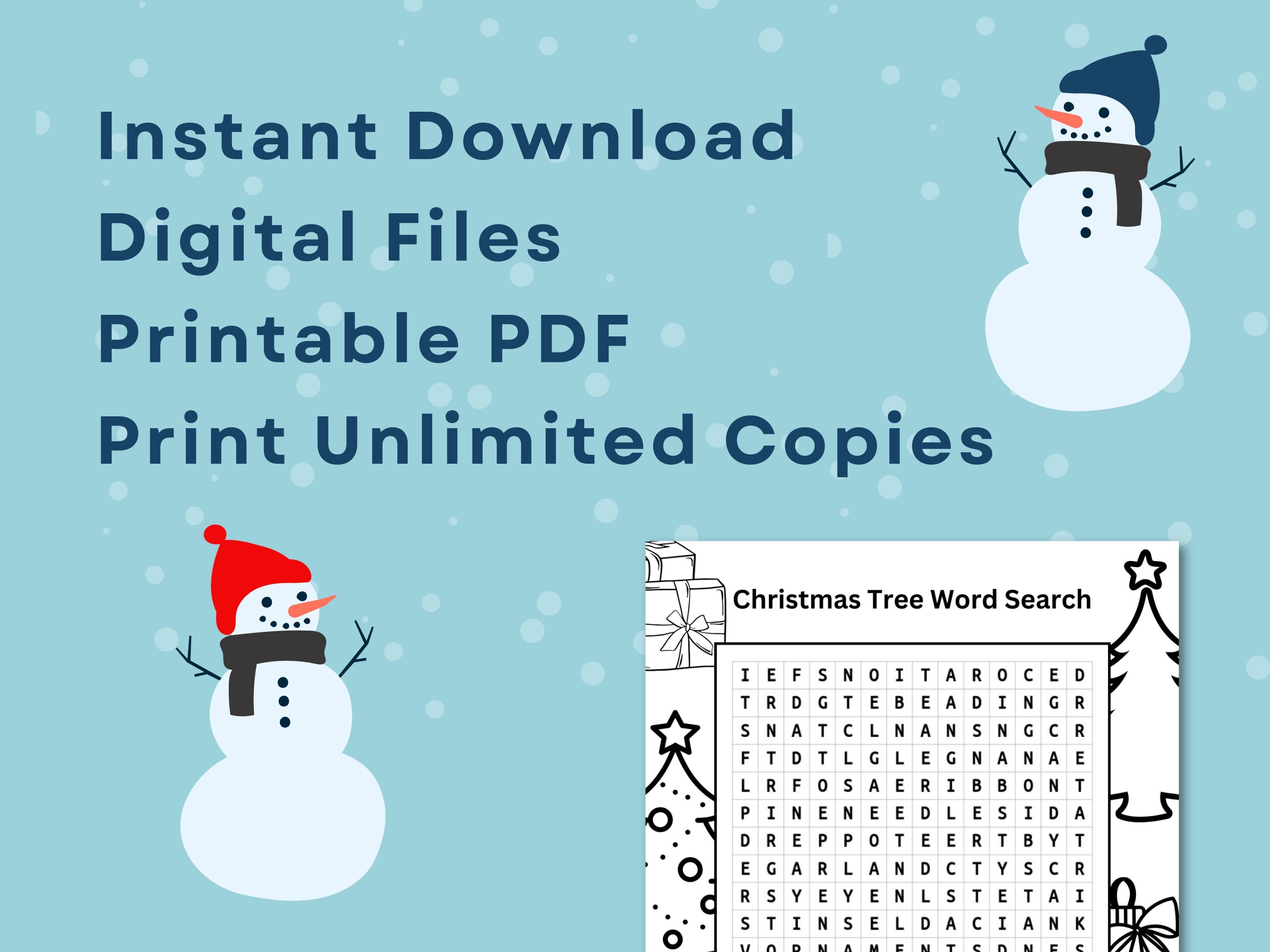 Printable Christmas Tree Word Search Puzzle Coloring Page for Kids and ...