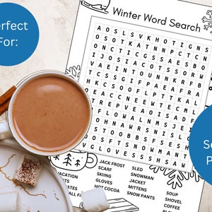 Printable Winter Word Search Puzzle Coloring Page for Kids and Adults ...