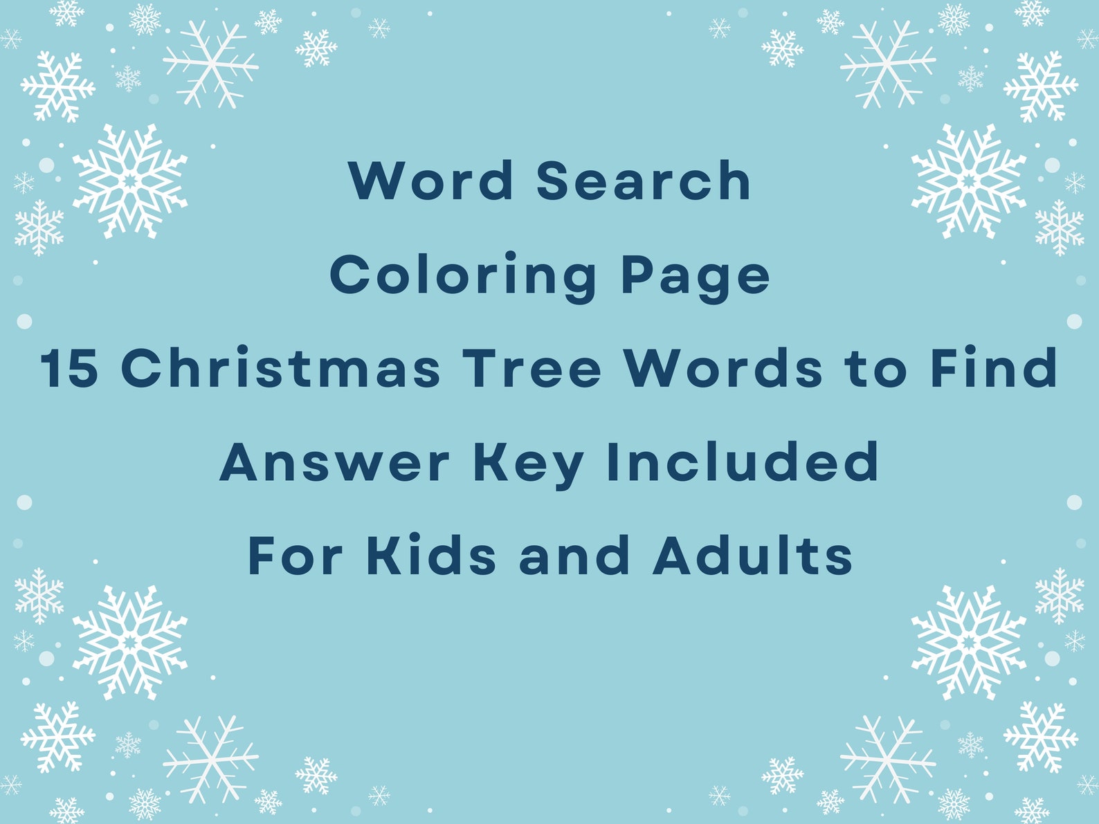 Printable Christmas Tree Word Search Puzzle Coloring Page for Kids and ...