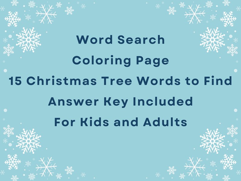 Printable Christmas Tree Word Search Puzzle Coloring Page for Kids and ...