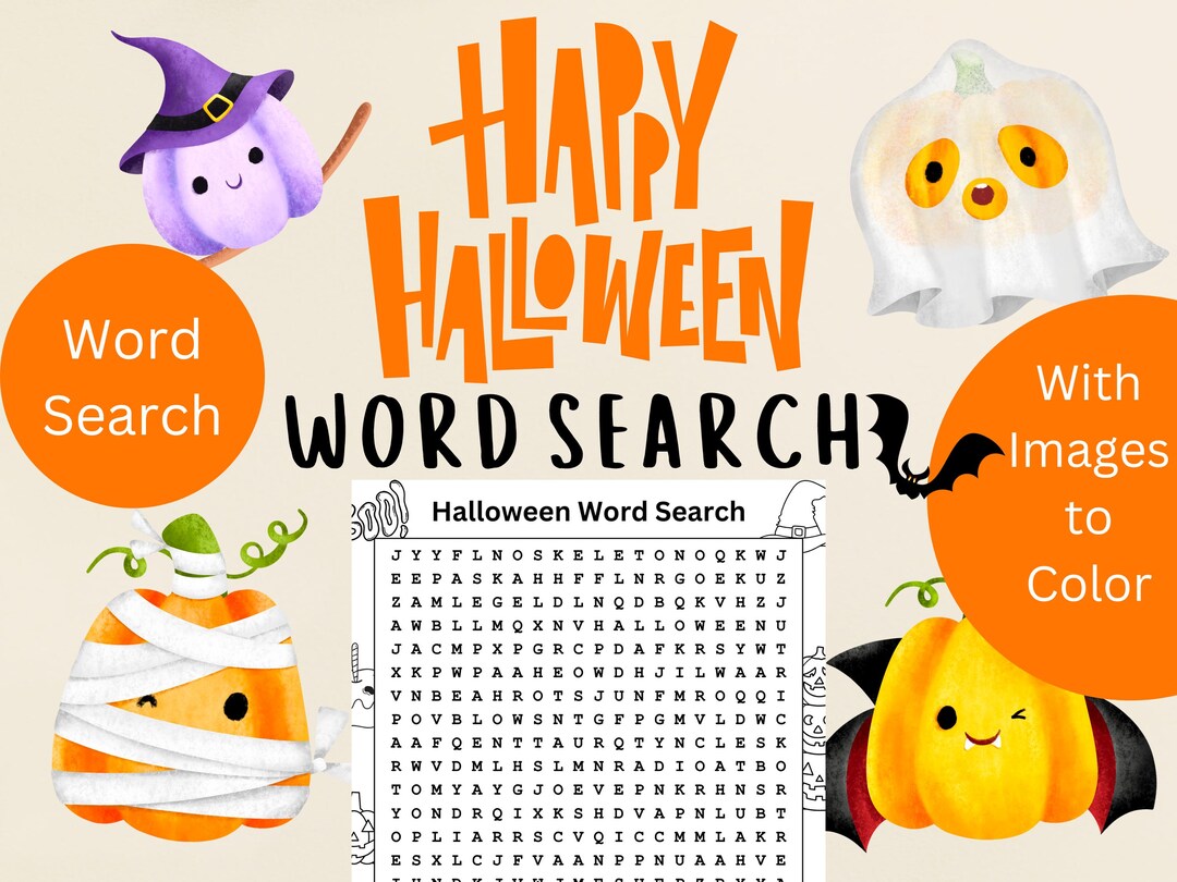 Printable Halloween Word Search Puzzle for Kids and Adults, Fun Word ...
