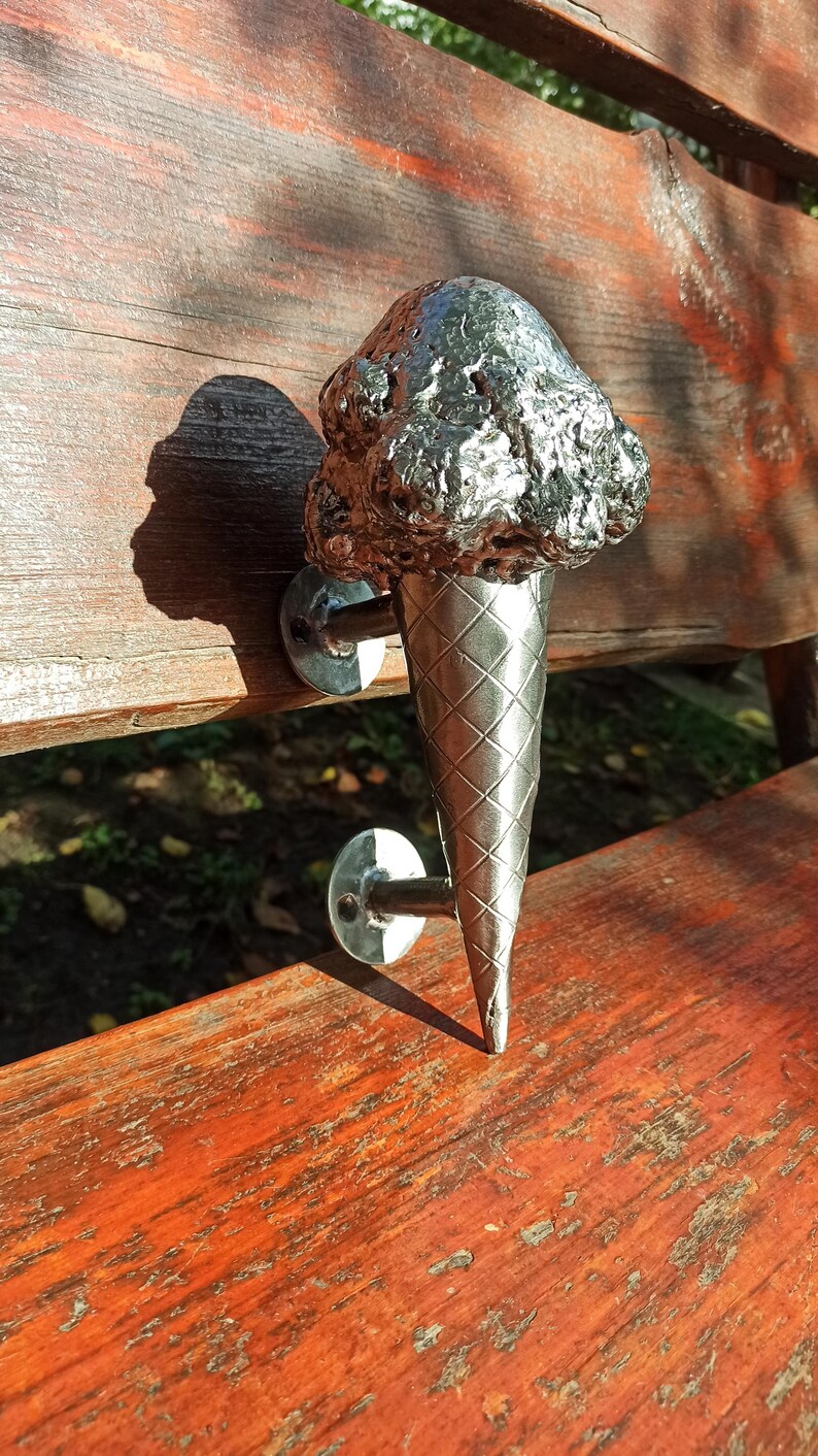 Hand-forged Ice Cream Cone Door Handle – Unique Forged Iron Hardware ...