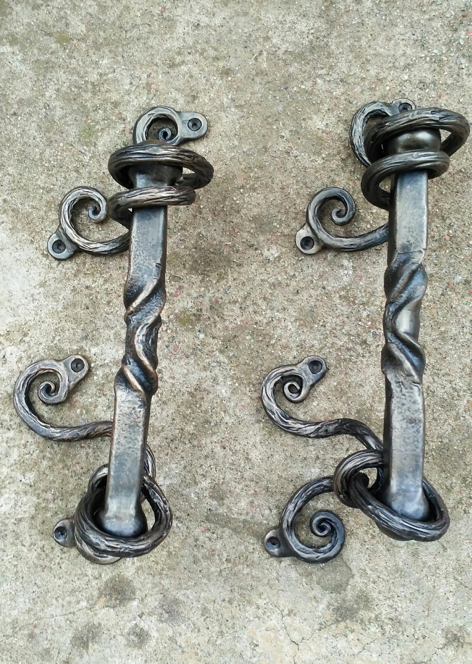 Hand-forged Wrought Iron Door Handles 