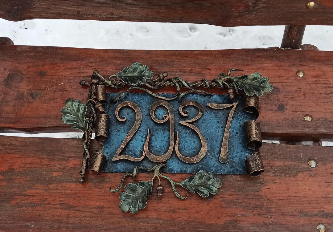 Forged House Number Sign: Custom Medieval Viking Address Plaque - Etsy