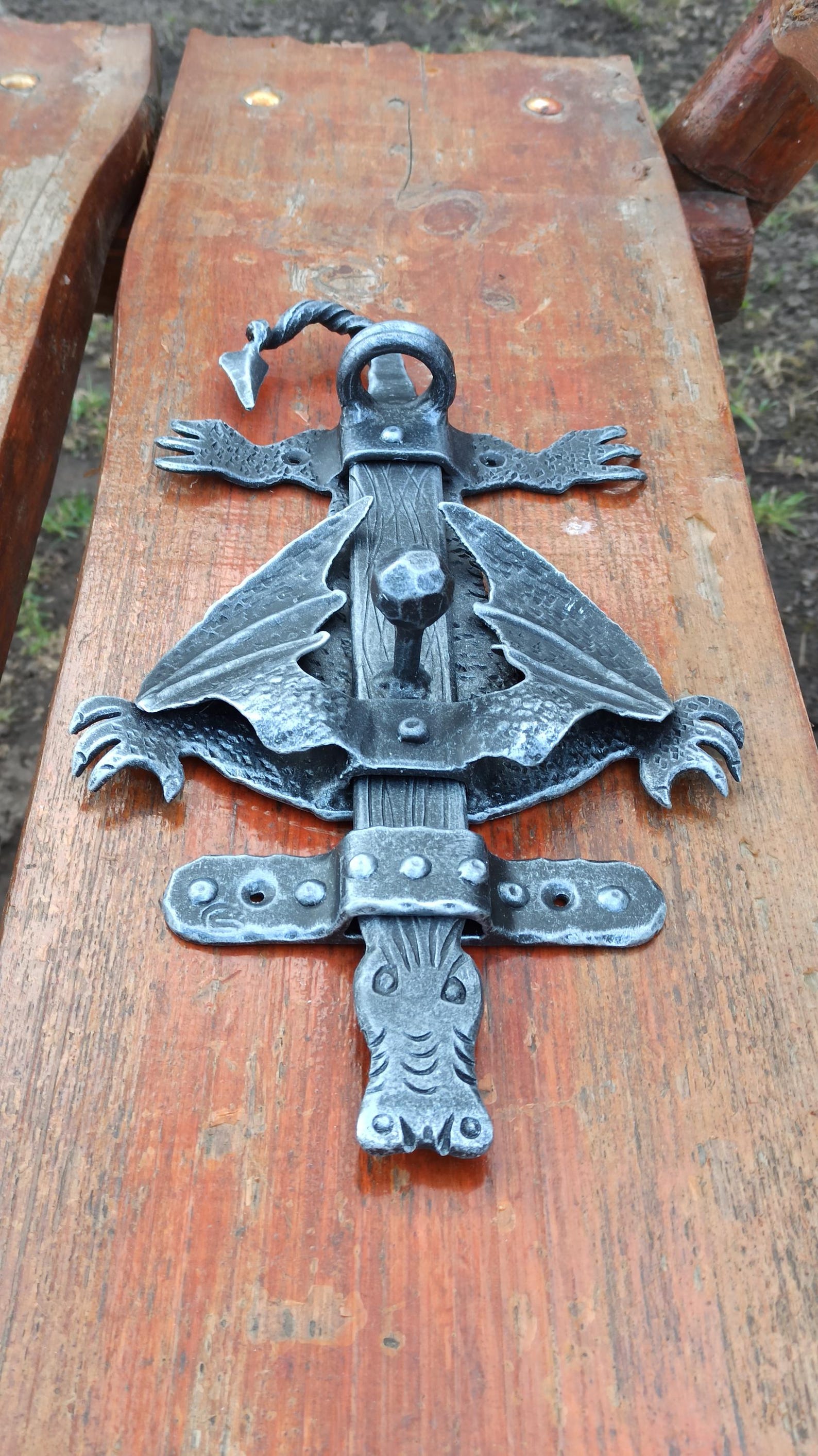 Hand Forged Dragon Gate Latch: Fantasy Iron Door Lock - Etsy