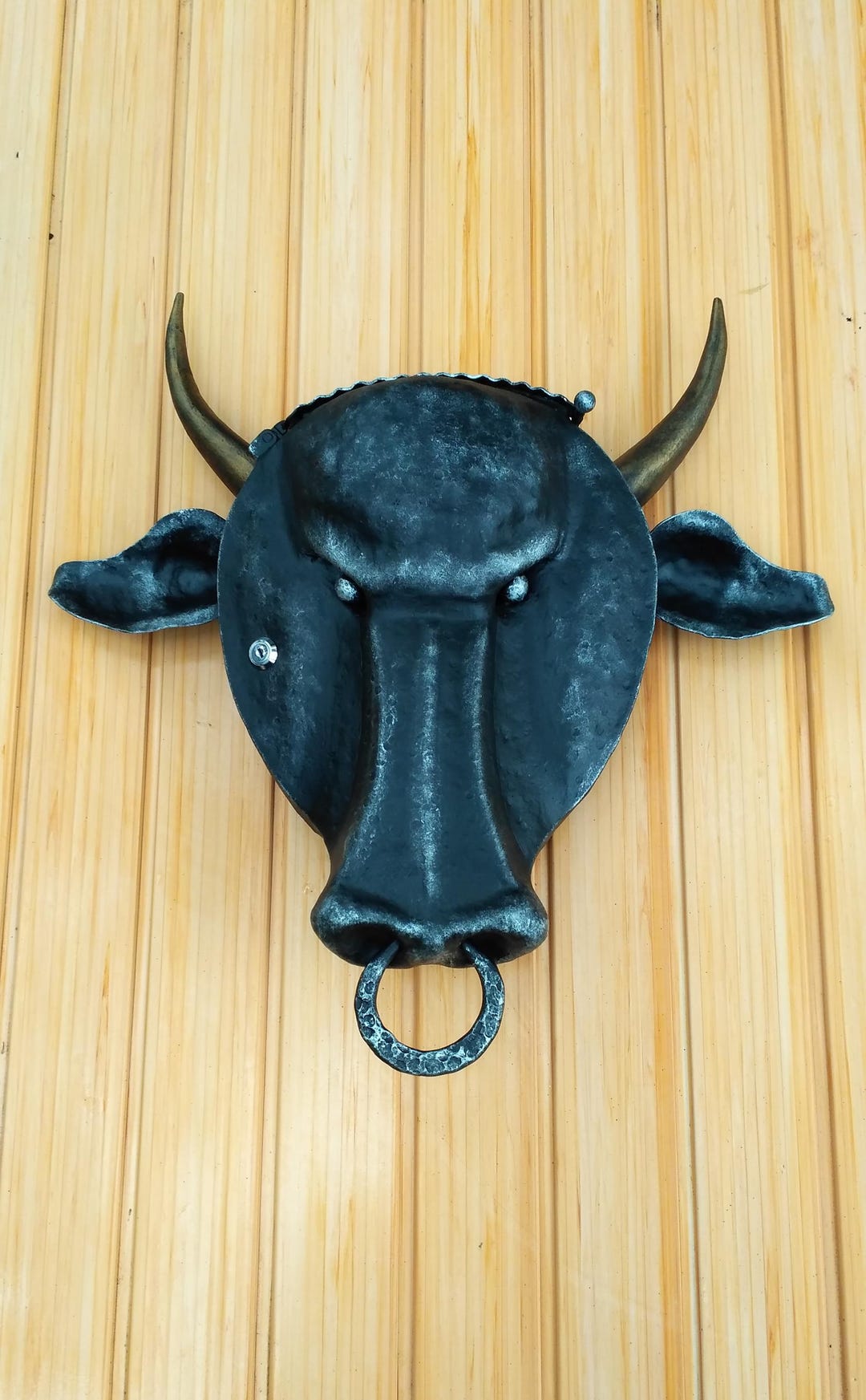 Forged Bull Mailbox: Handmade Metal Art, Rustic Home Decor - Etsy