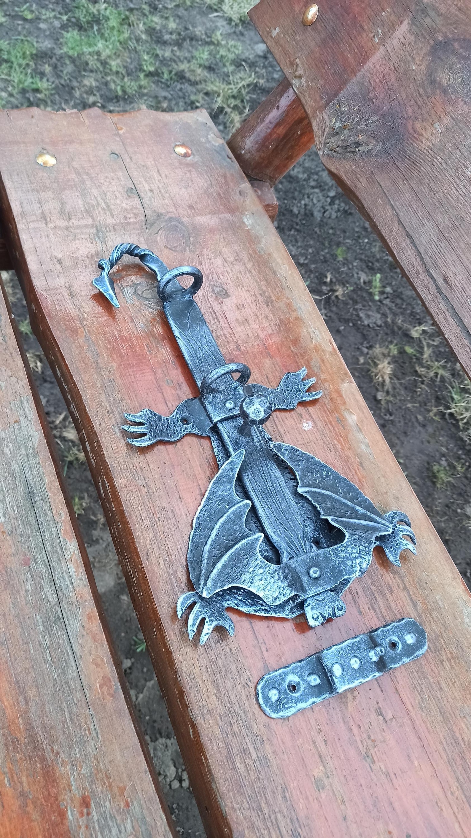Hand Forged Dragon Gate Latch: Fantasy Iron Door Lock - Etsy