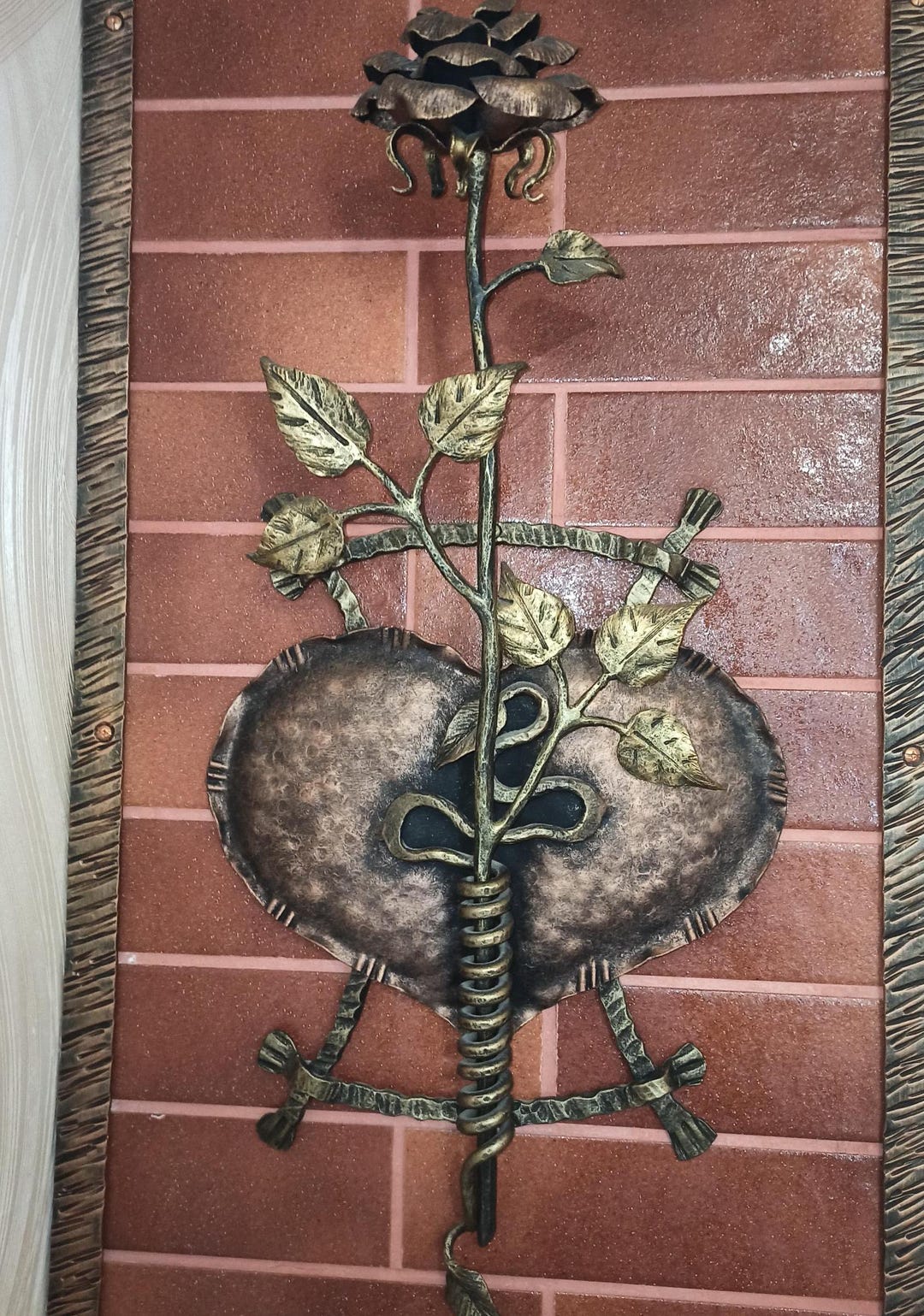 Forged Heart, Roses, Handmade, Blacksmithing, Romantic Decor, Love Gift ...