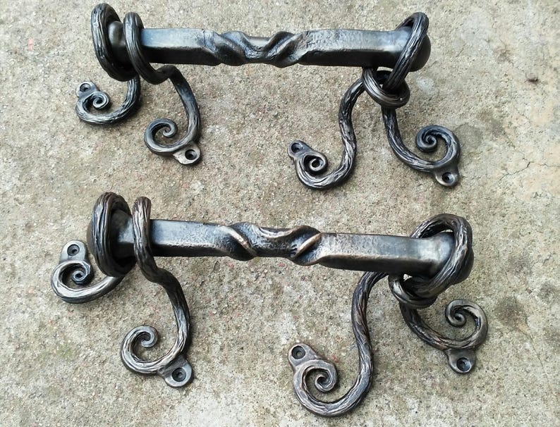 Hand-forged Wrought Iron Door Handles 