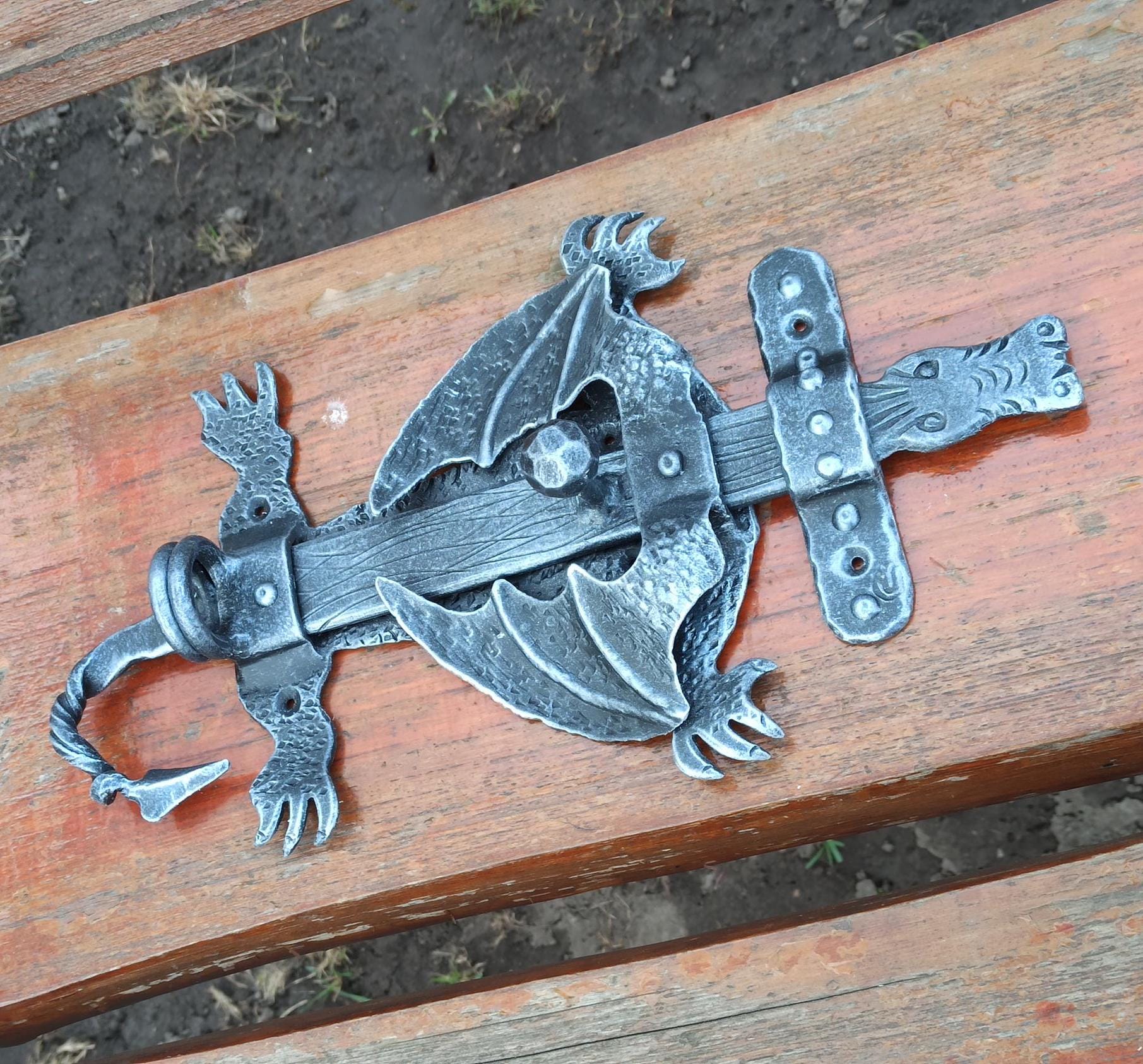 Hand Forged Dragon Gate Latch: Fantasy Iron Door Lock - Etsy