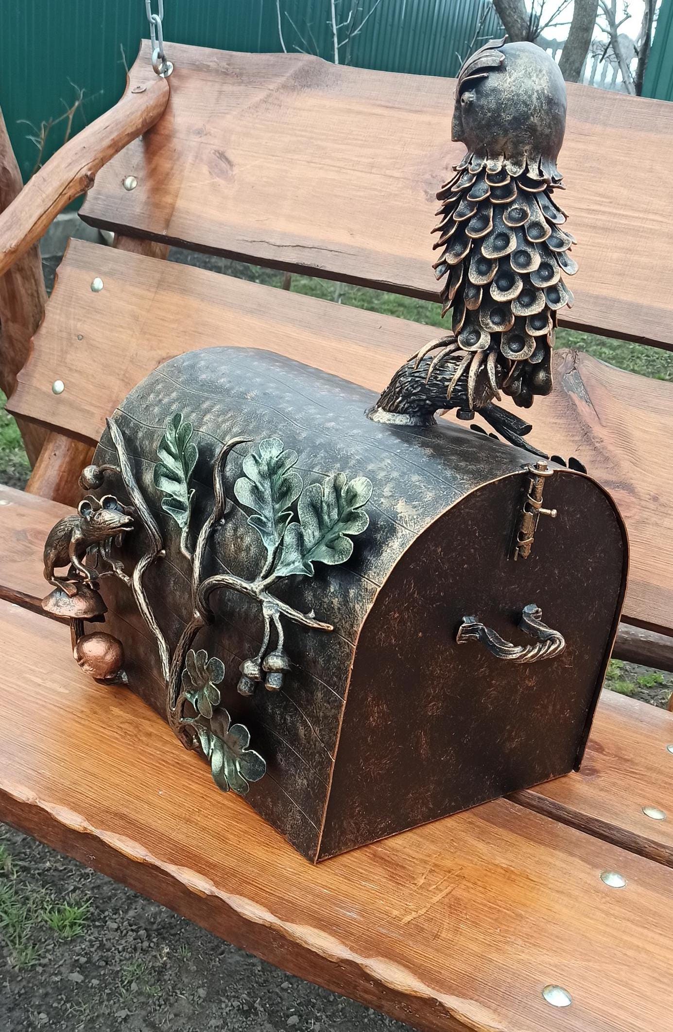 Forged Mailbox, Woodland Mailbox, Owl Mailbox, Mouse Mailbox, Oak ...