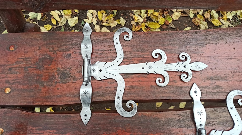 Hand Forged Medieval Hinges: Viking Door Decor, Metal Hardware (pair ...