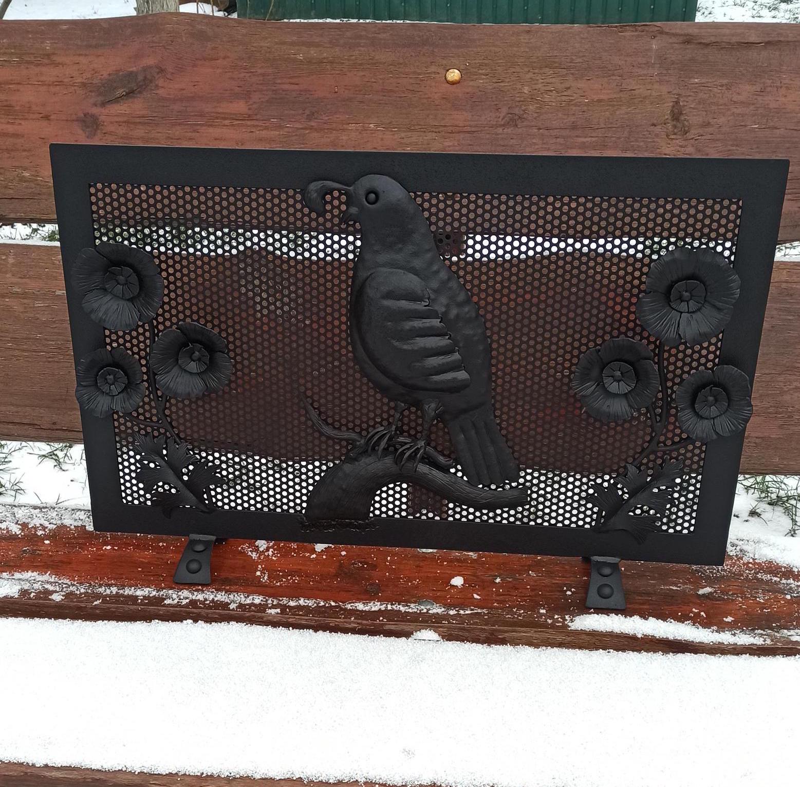 Fireplace Screen, Iron Gift, Fireplace Decor, Fireplace Grate, Iron ...