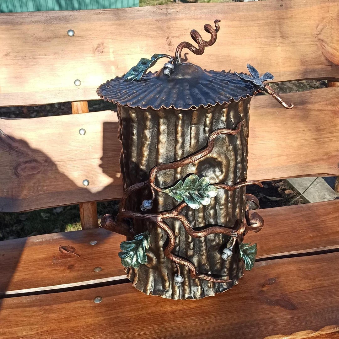 Handmade Forest Log Trash Can: Rustic Home Decor Storage Box - Etsy