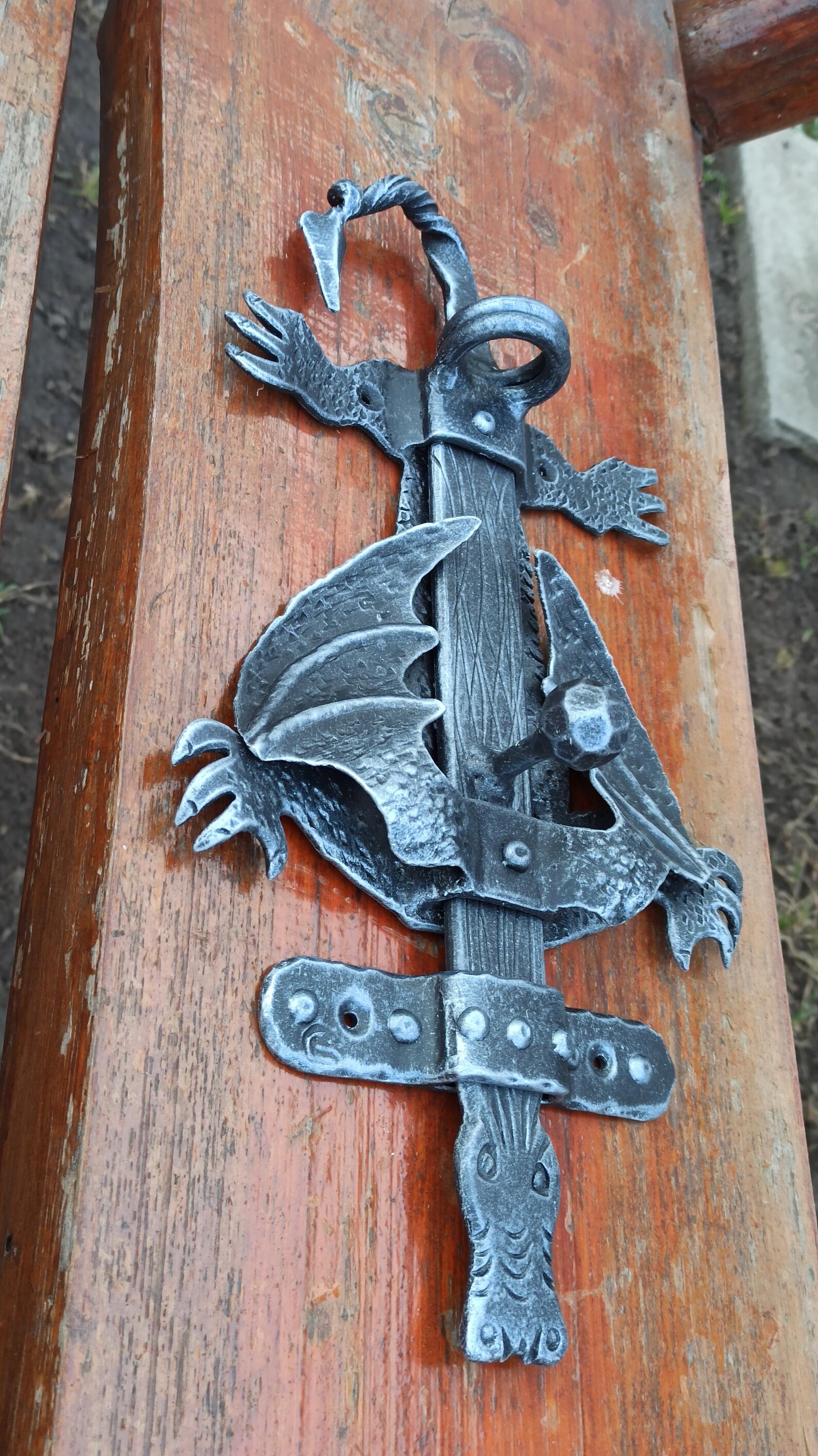 Hand Forged Dragon Gate Latch: Fantasy Iron Door Lock - Etsy