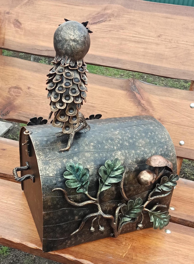Forged Mailbox, Woodland Mailbox, Owl Mailbox, Mouse Mailbox, Oak ...