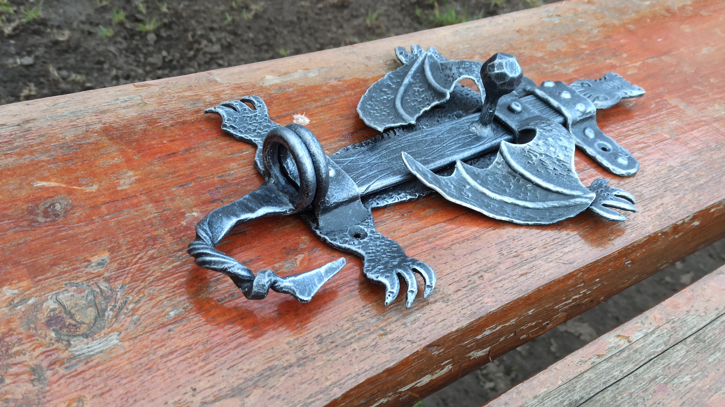 Hand Forged Dragon Gate Latch: Fantasy Iron Door Lock - Etsy