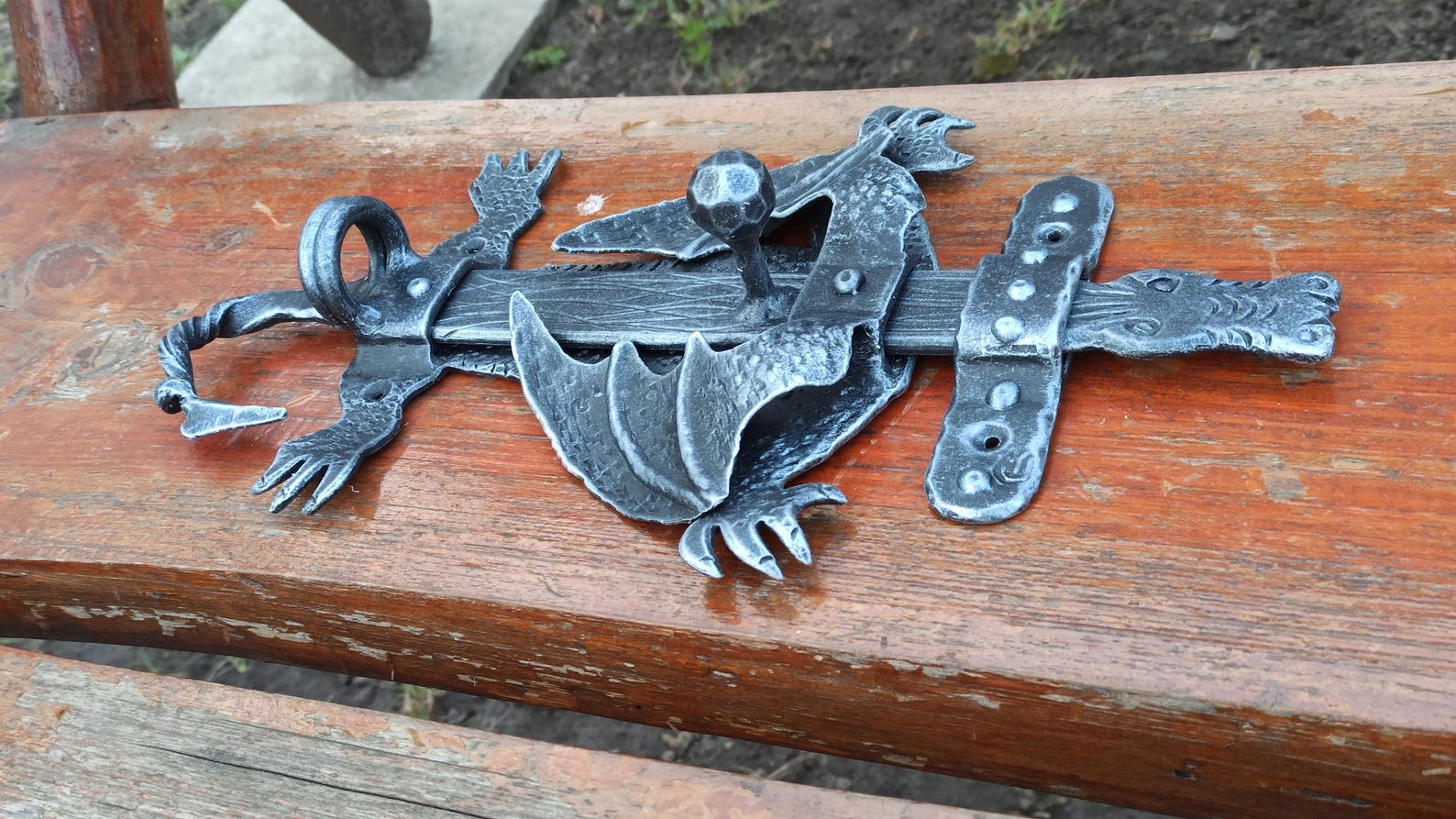 Hand Forged Dragon Gate Latch: Fantasy Iron Door Lock - Etsy