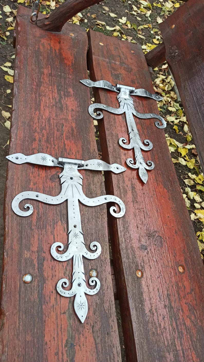Hand Forged Medieval Hinges: Viking Door Decor, Metal Hardware (pair ...