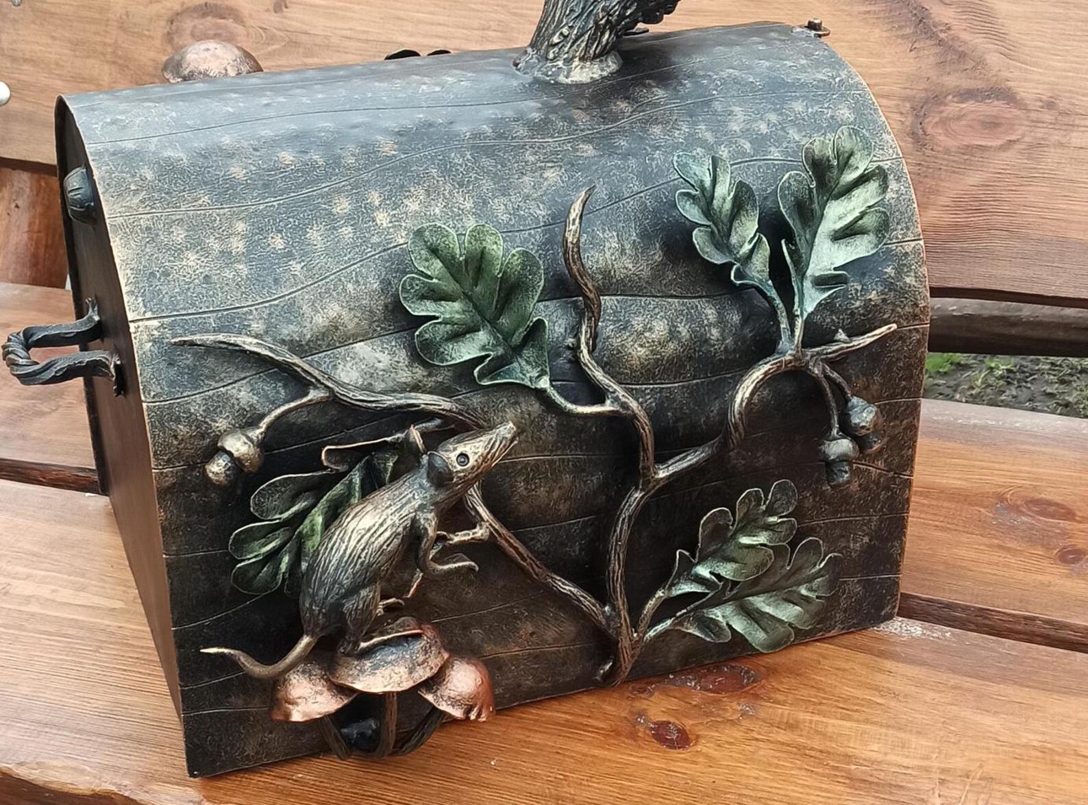Forged Mailbox, Woodland Mailbox, Owl Mailbox, Mouse Mailbox, Oak ...