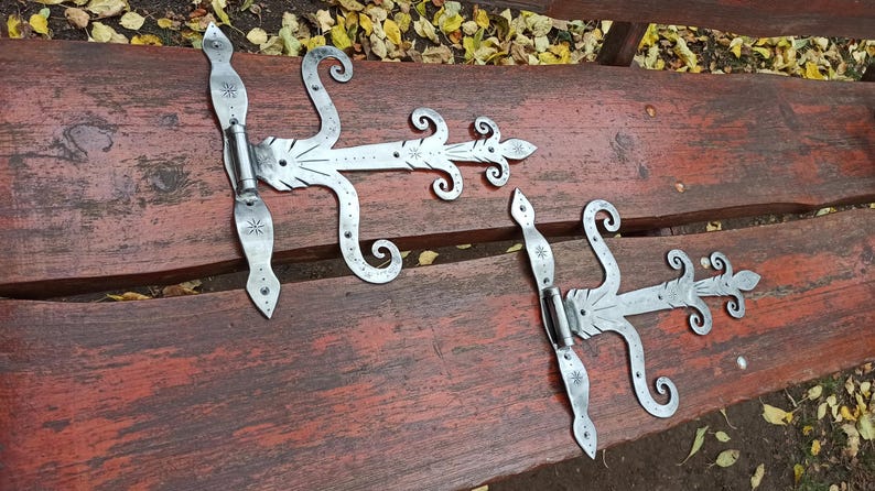 Hand Forged Medieval Hinges: Viking Door Decor, Metal Hardware (pair ...