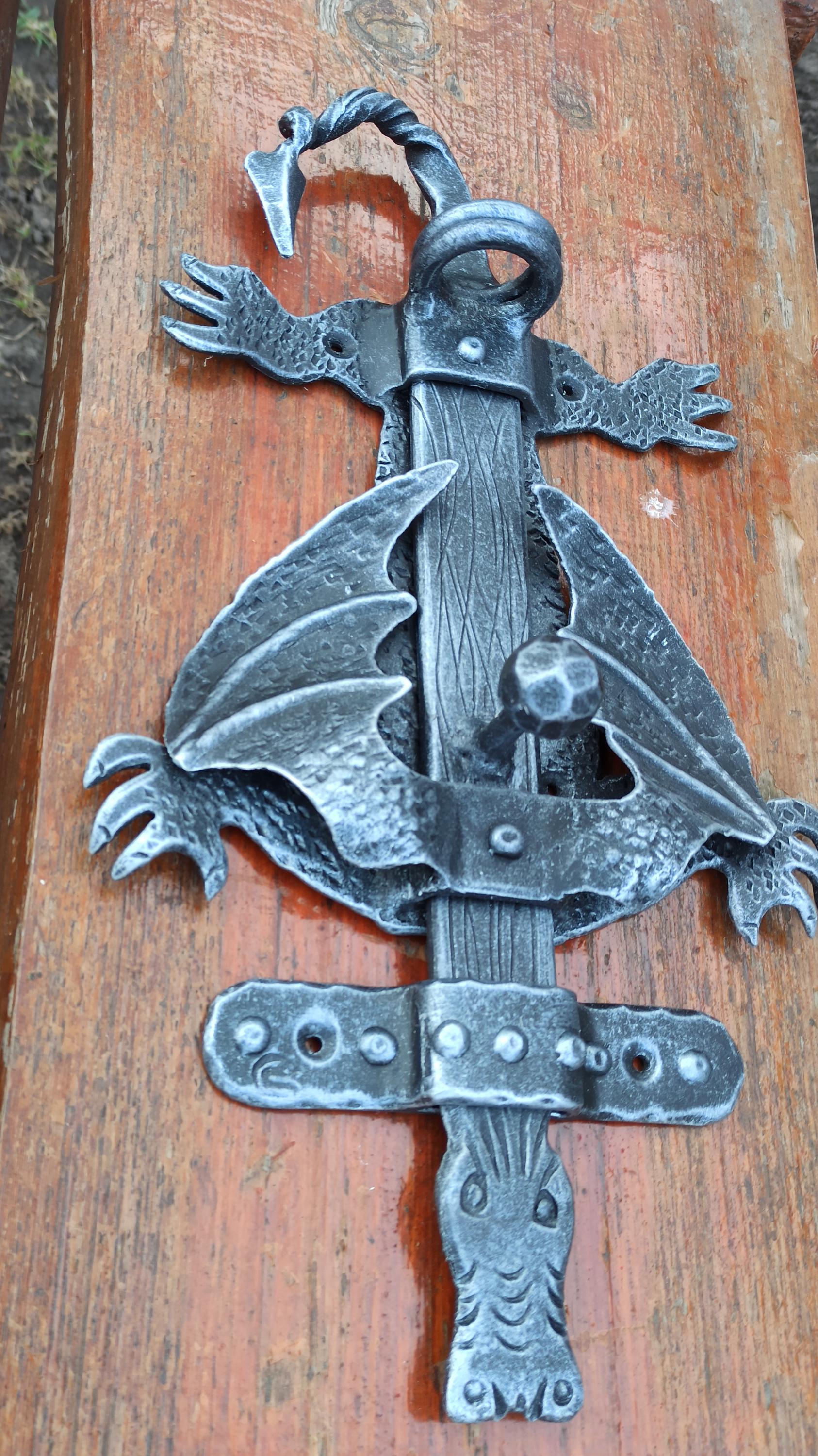 Hand Forged Dragon Gate Latch: Fantasy Iron Door Lock - Etsy