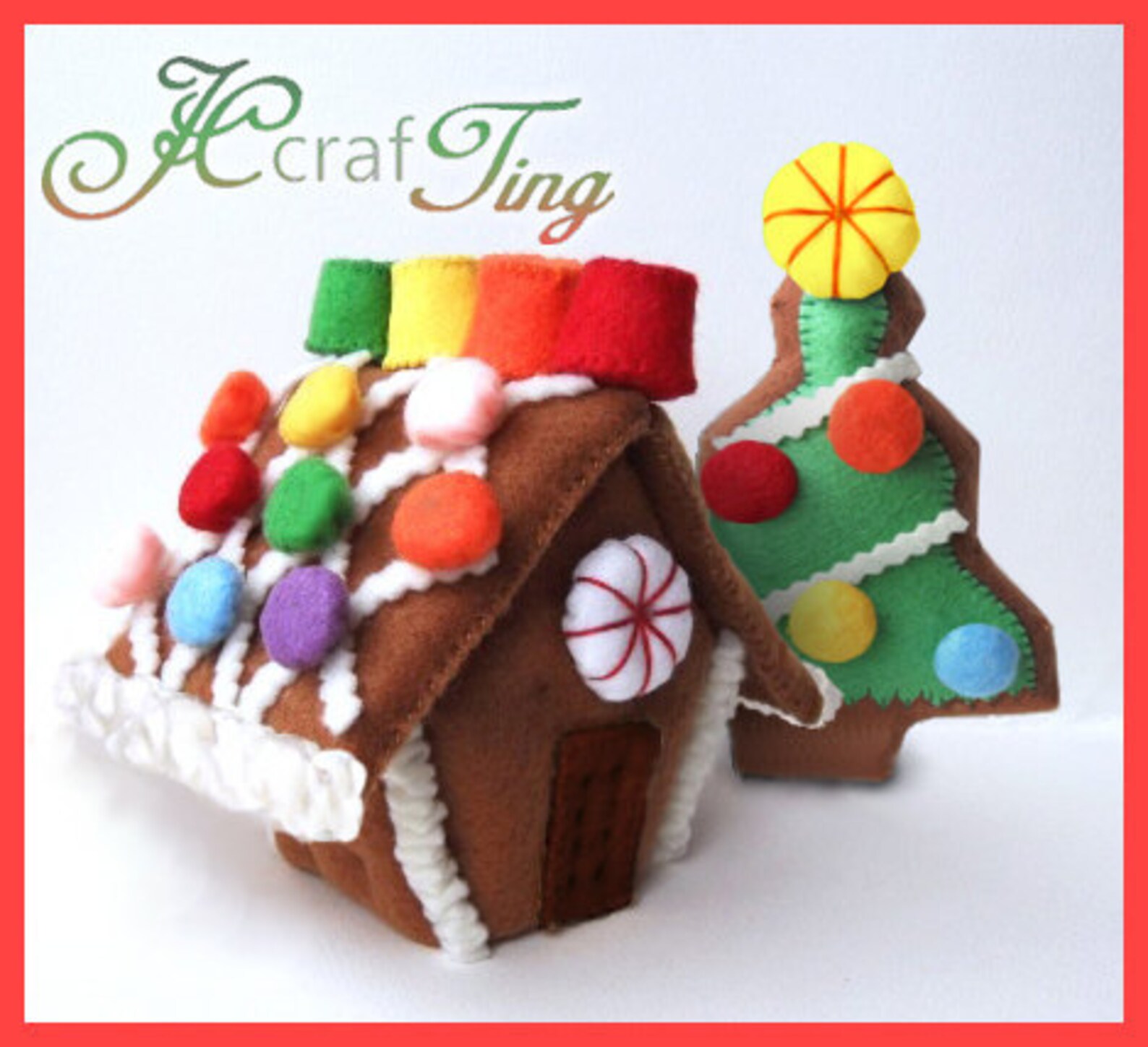 Gingerbread House PDF Pattern Tree Set - Etsy