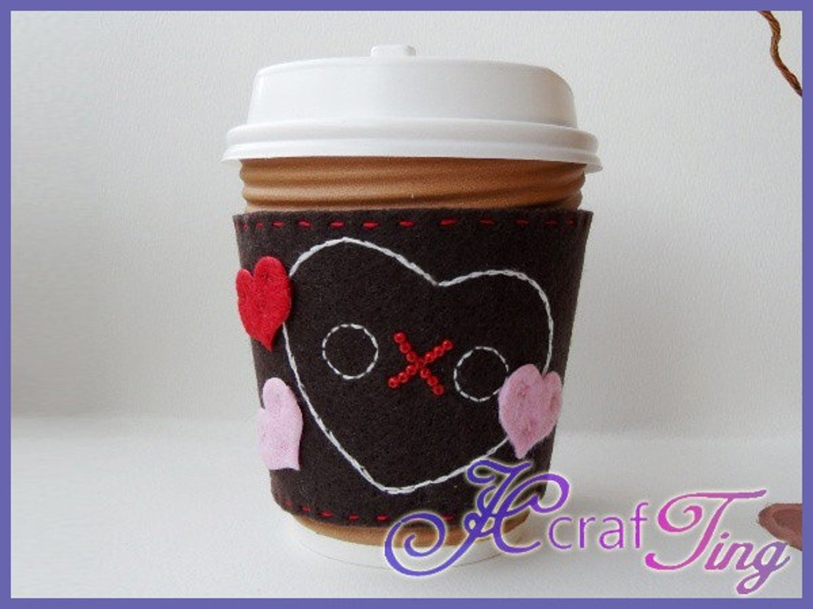 Felt Coffee Sleeve large PDF Pattern - Etsy