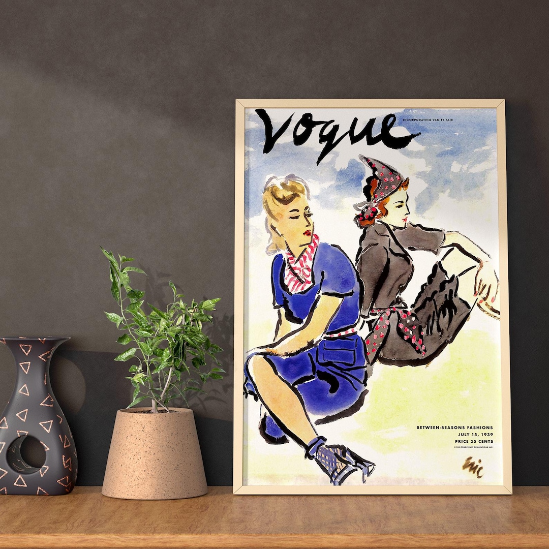 Vogue Cover Featuring Two Women Sitting, by Carl Oscar August Erickson ...