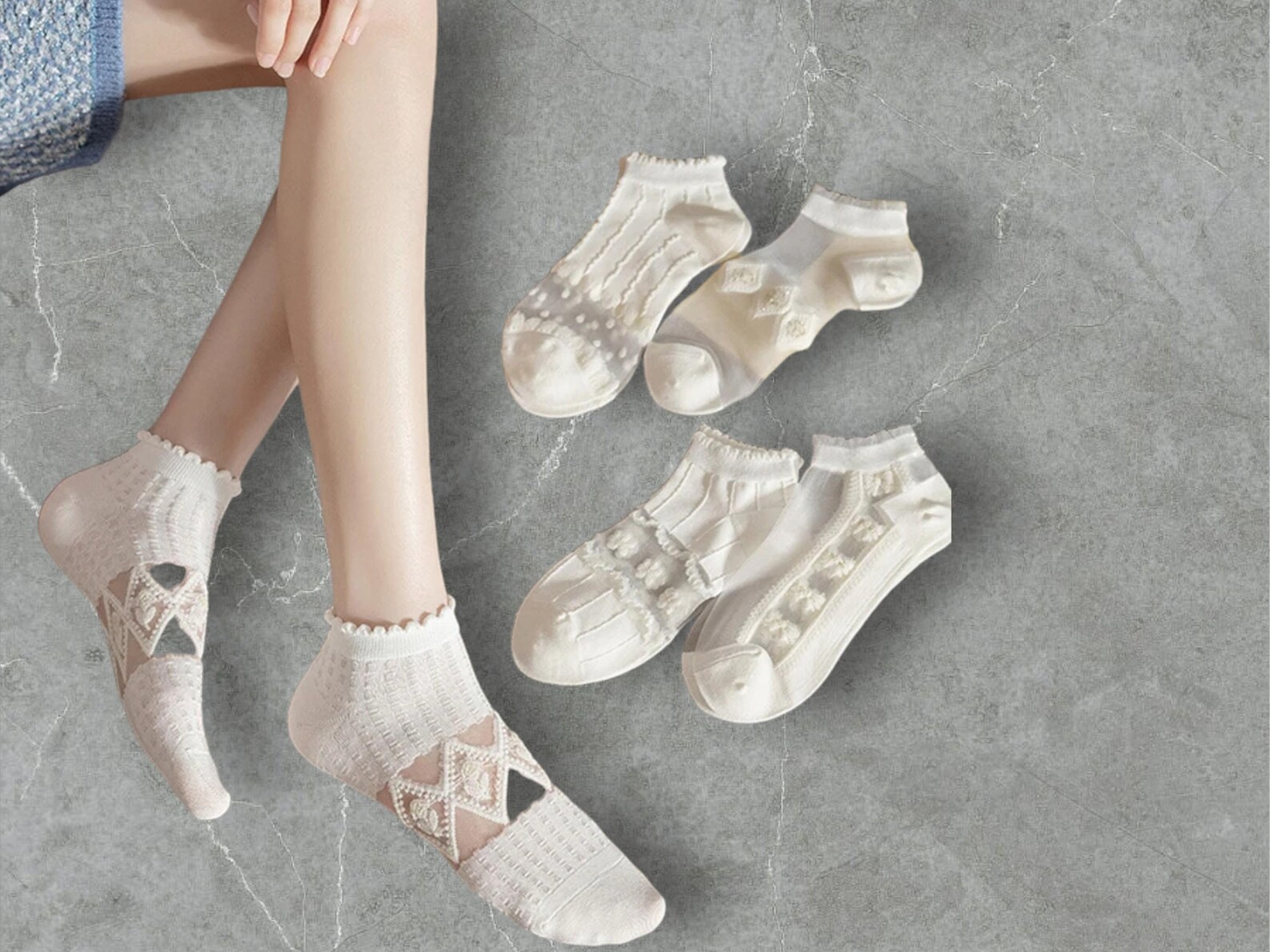 5-pack Women's Short Socks - Lace Trim Summer Socks, Comfortable ...