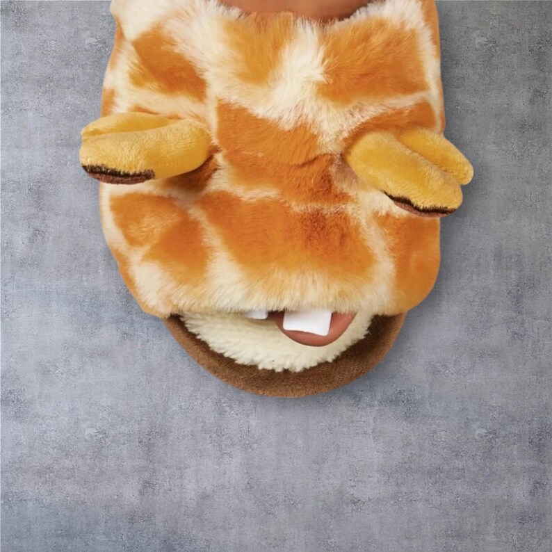 Giraffe Shaped Plush Slippers for Women - Cozy, Non-slip & Comfortable ...