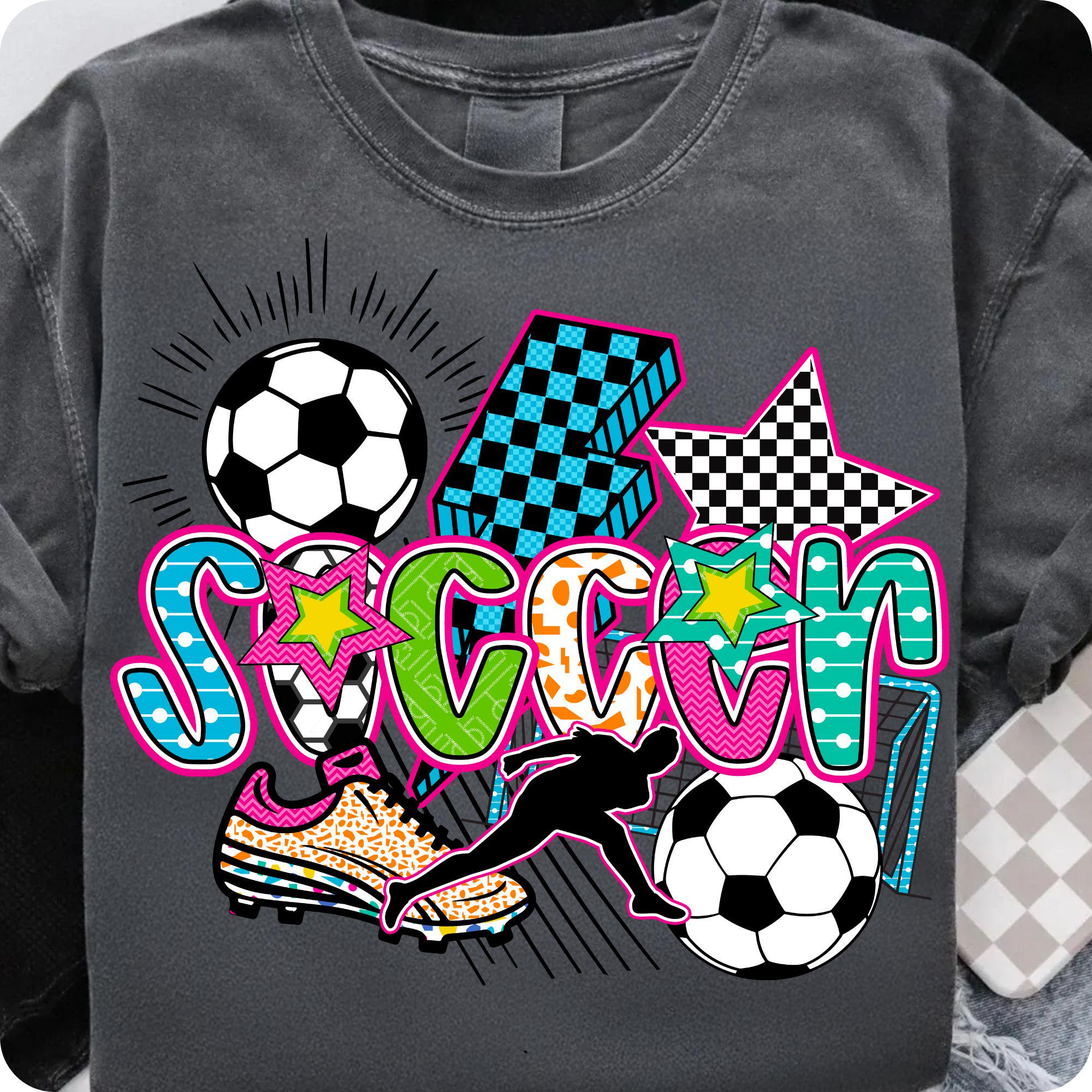 Preppy Soccer Mama PNG, Brushstroke Lightning Bolt Design (digital ...