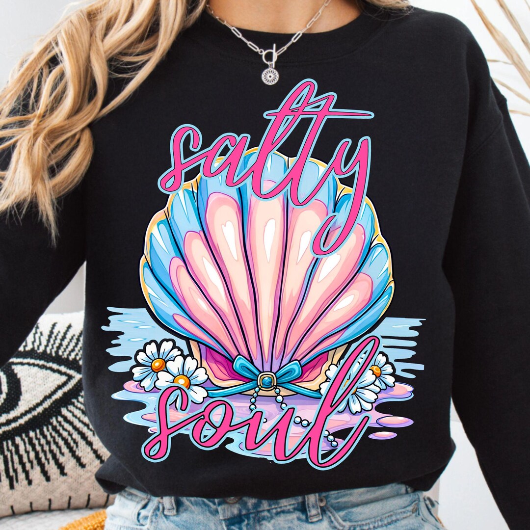 Clam Pearl PNG, Salty Soul Seashell Png, Preppy Summer Vibes, Pink ...
