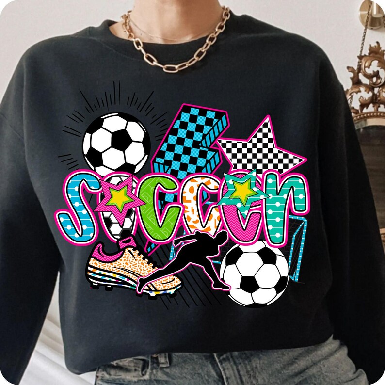 Preppy Soccer Mama PNG, Brushstroke Lightning Bolt Design (digital ...