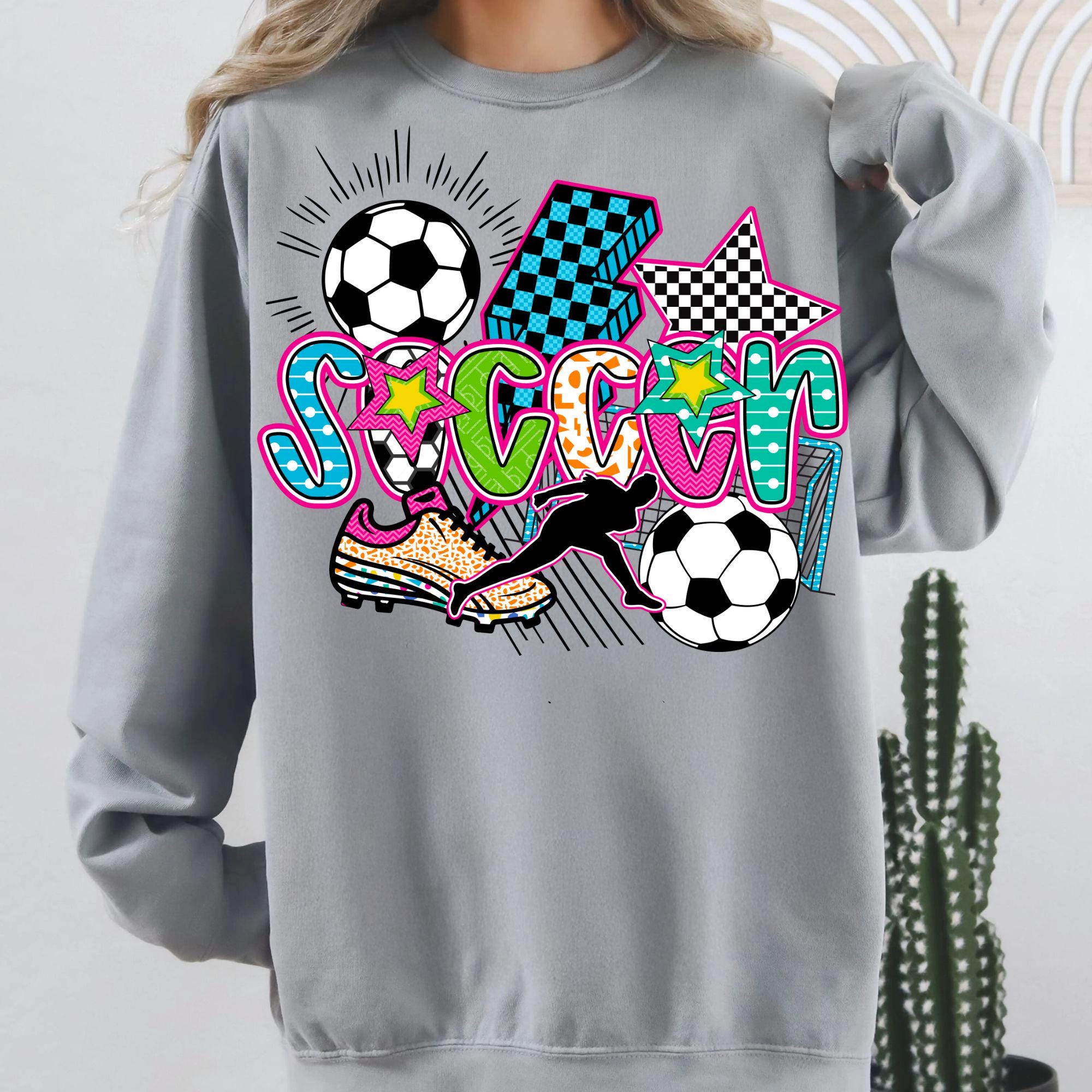 Preppy Soccer Mama PNG, Brushstroke Lightning Bolt Design (digital ...