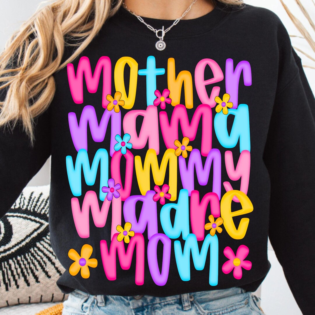 Mama Mother Madre Mommy Png, Pretty Mama Png, Preppy Mama Pink Purple ...