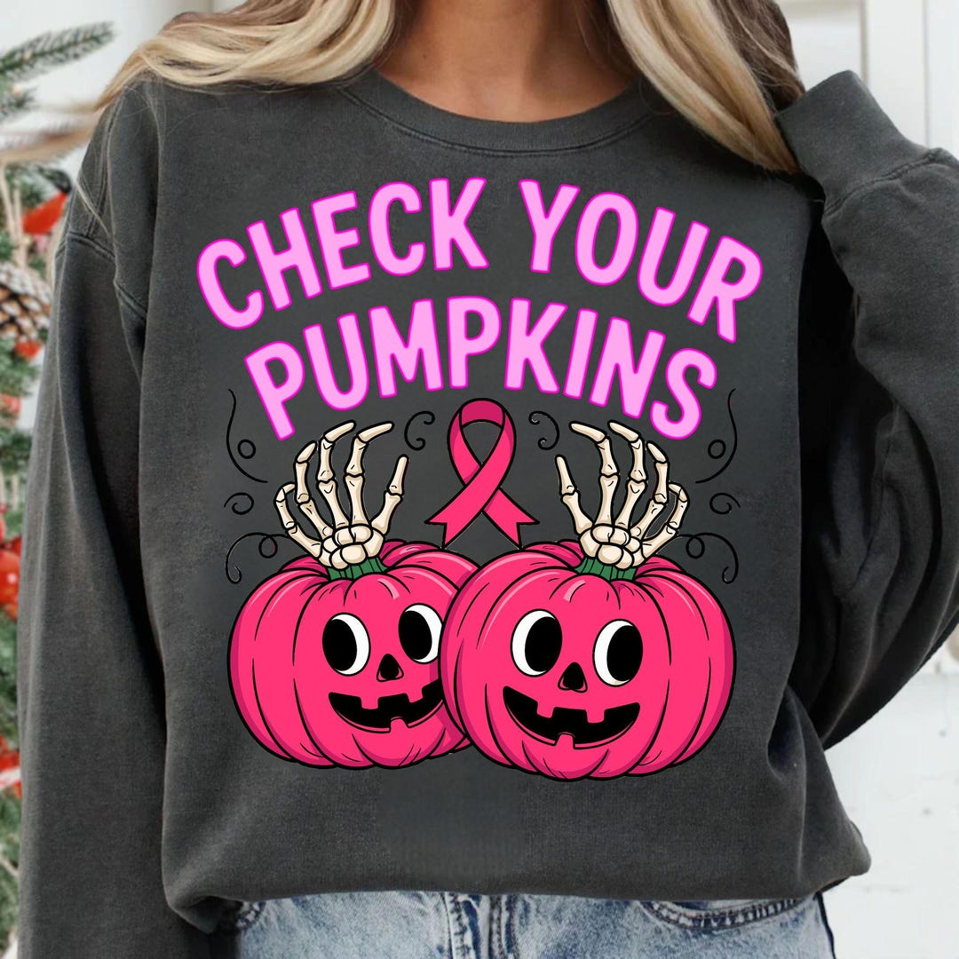 Check Your Pumpkins Breast Cancer Awareness PNG - Etsy UK