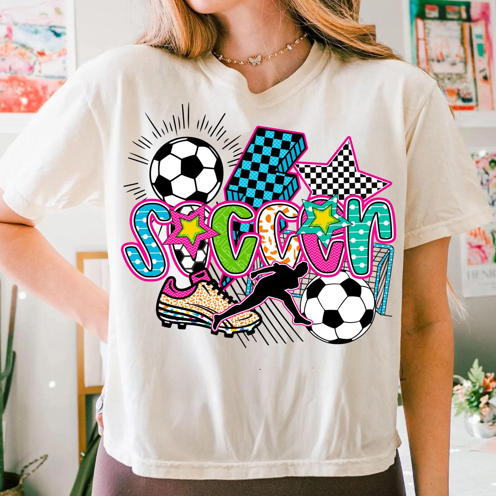 Preppy Soccer Mama PNG, Brushstroke Lightning Bolt Design (digital ...