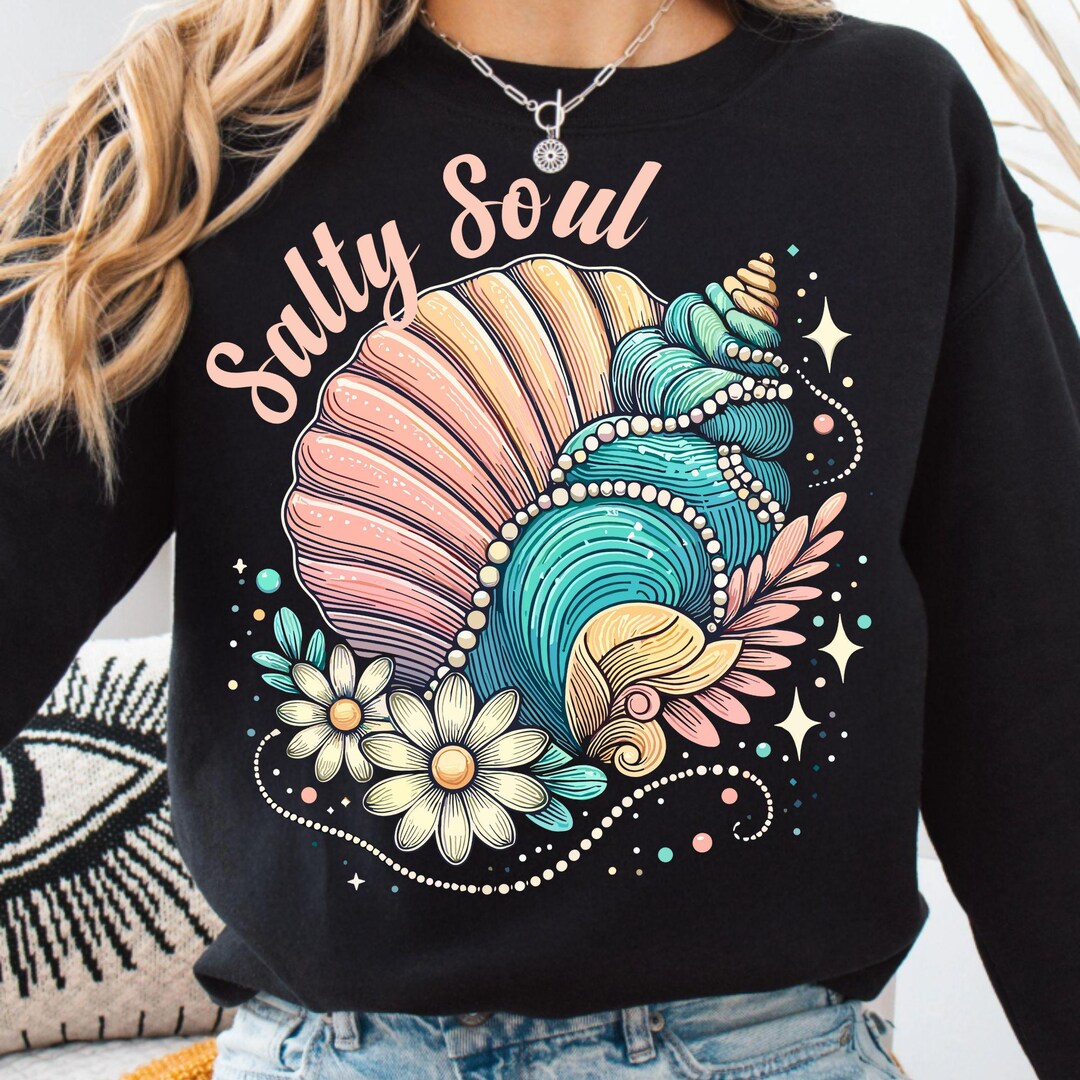 Clam Pearl PNG, Salty Soul Seashell Png, Preppy Summer Vibes, Pink ...